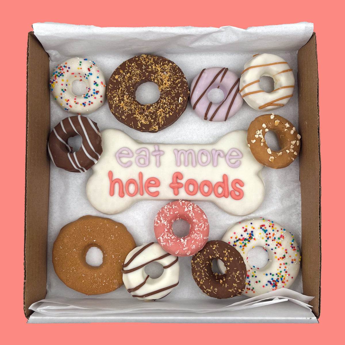 Eat More Hole Foods Dog Cookie Box – Wufers